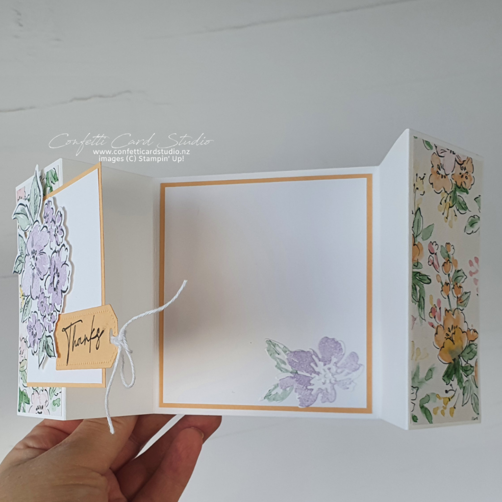 Papaya Hand-Penned Gate Fold Card - Confetti Card Studio