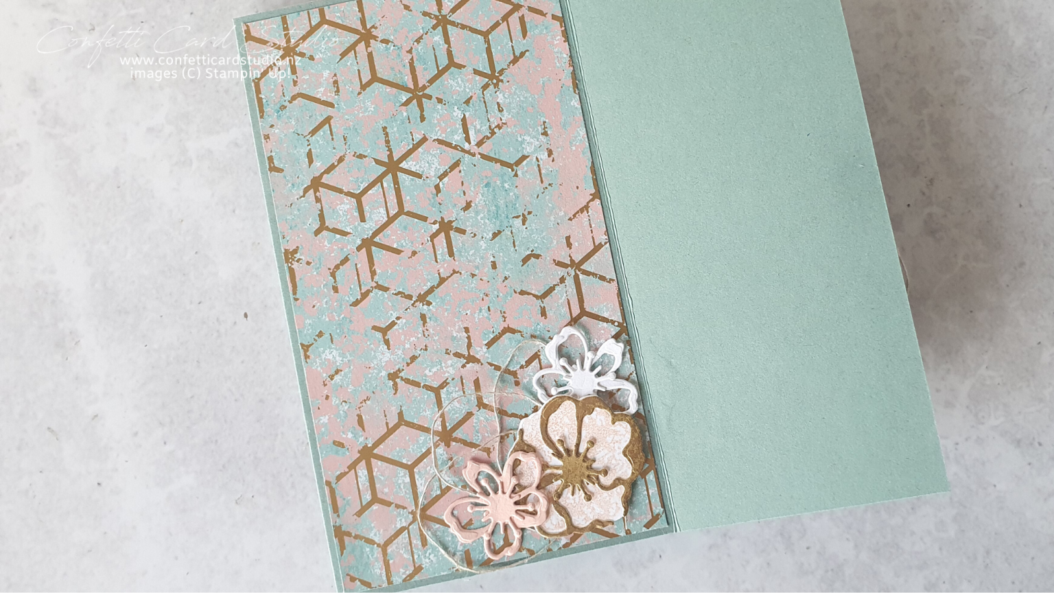 FLORAL CROSS TRIPLE FOLD CARD - Confetti Card Studio