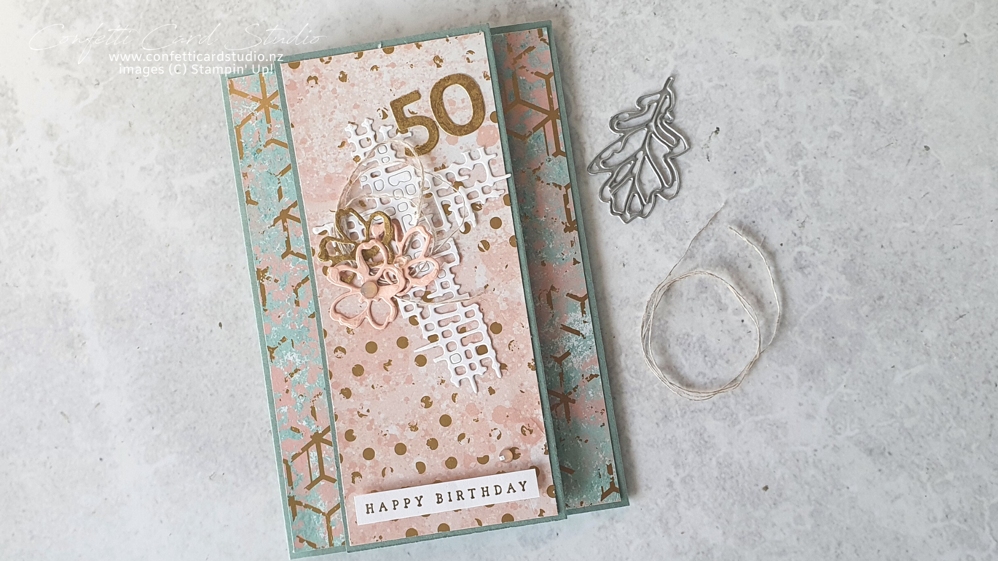 FLORAL CROSS TRIPLE FOLD CARD - Confetti Card Studio