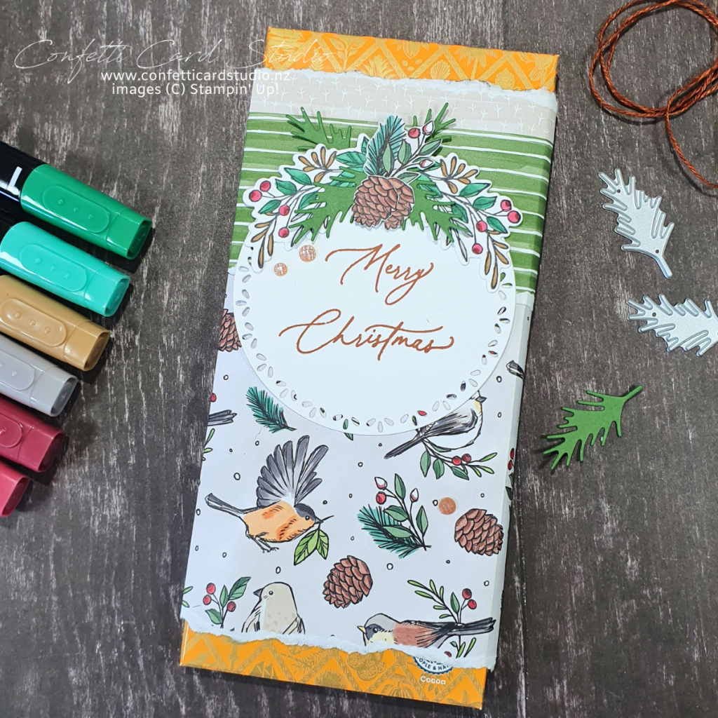 Wrap A Chocolate Bar With Nests of Winter DSP - Confetti Card Studio
